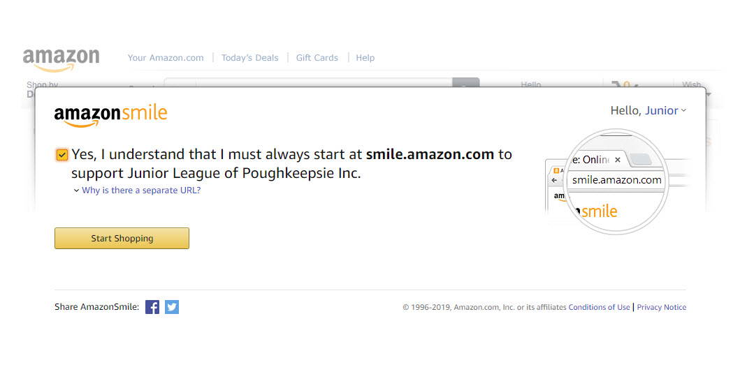 How to Set Up Amazon Smile – Junior League of Poughkeepsie